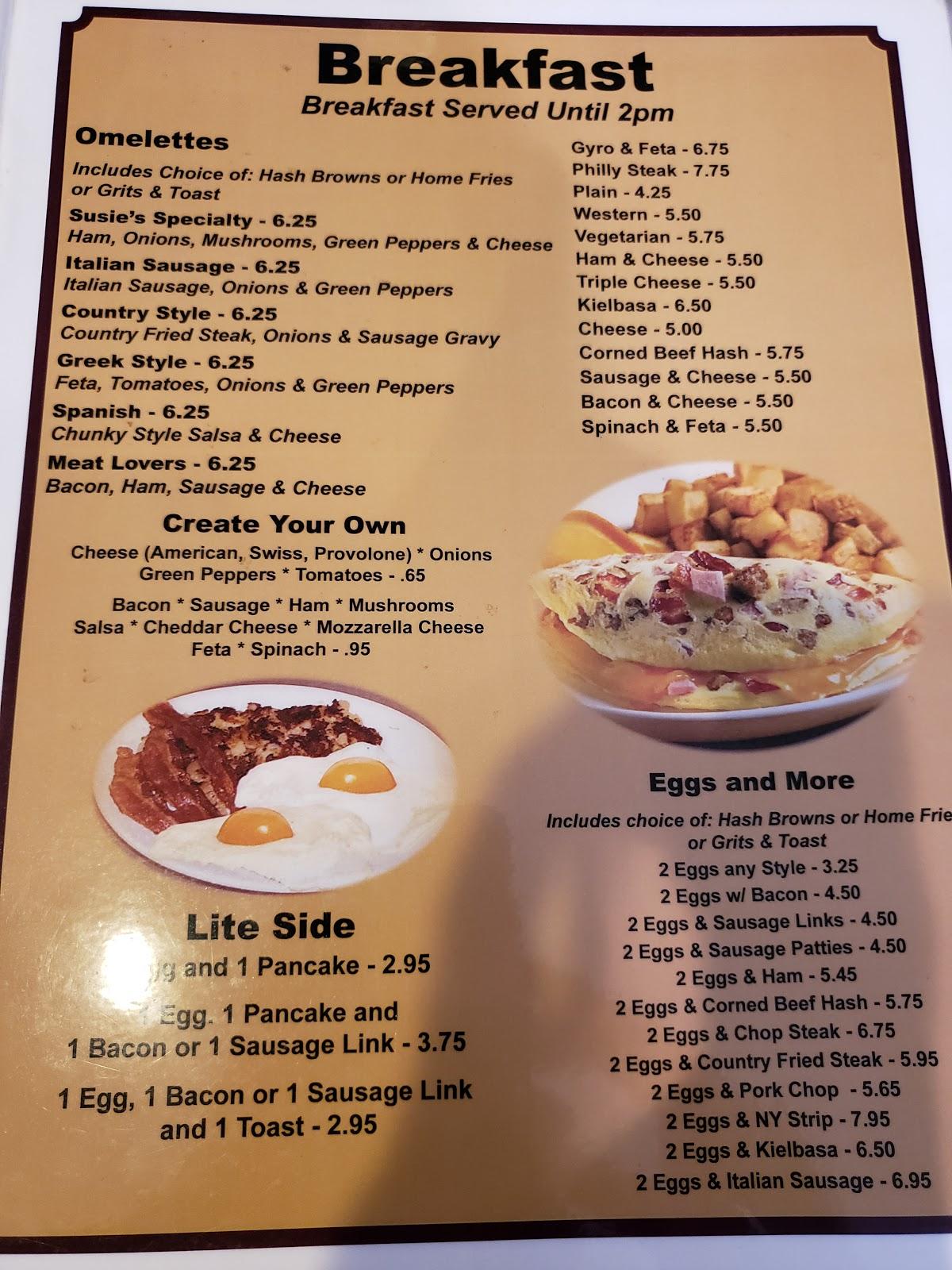 Menu at Susie's Grill pub & bar, Spring Hill