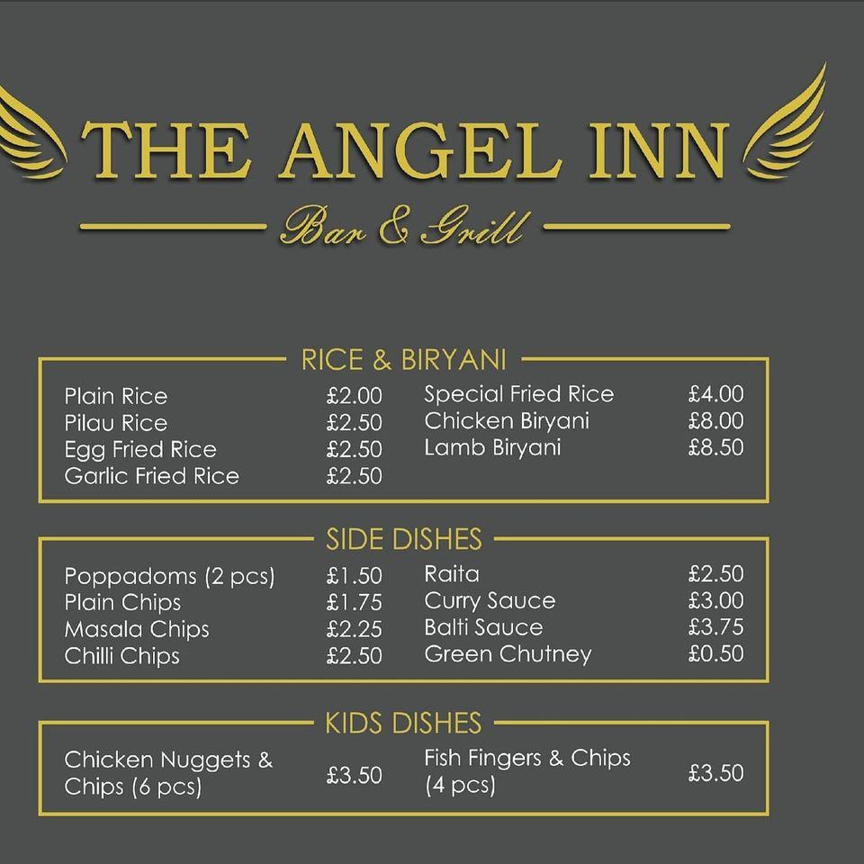 Menu at The Angel Inn pub & bar, Wolverhampton