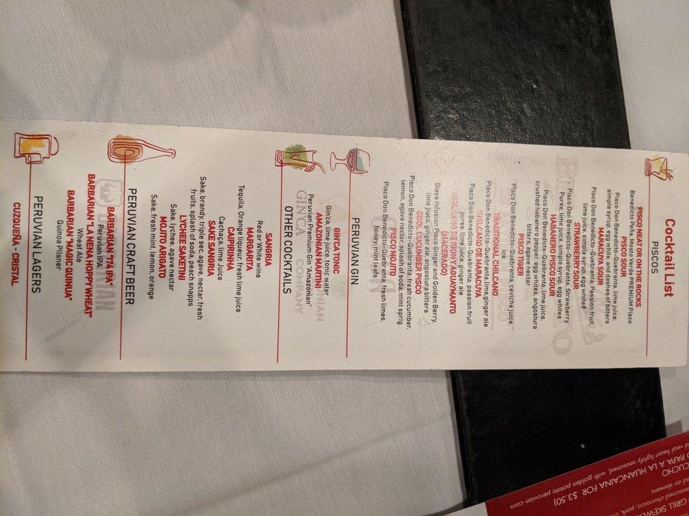 Menu at Ceviche Arigato restaurant, Lake Park, 10th St