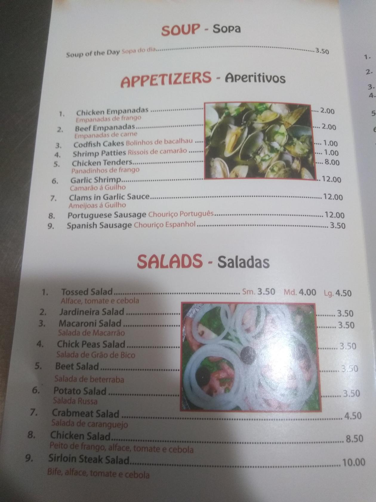 Menu at Costa's Barbeque & Grill Restaurant, Elizabeth