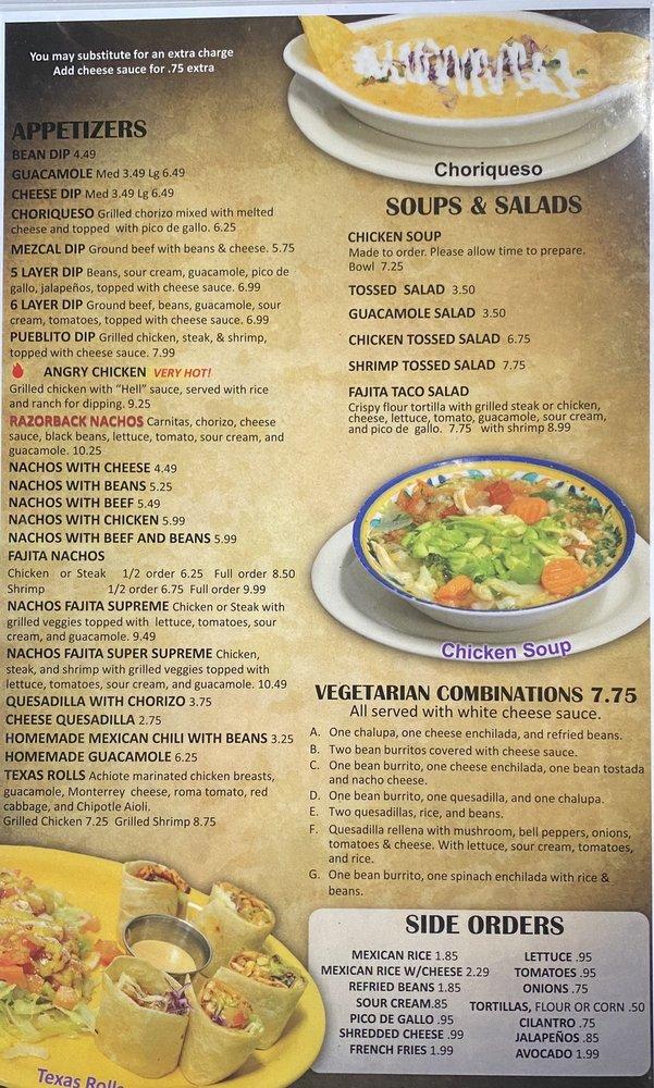 Menu at El Pueblito restaurant, Bella Vista, Forest Hills Blvd