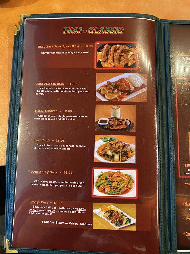 Menu at Ginger Thai Kitchen restaurant, Salinas