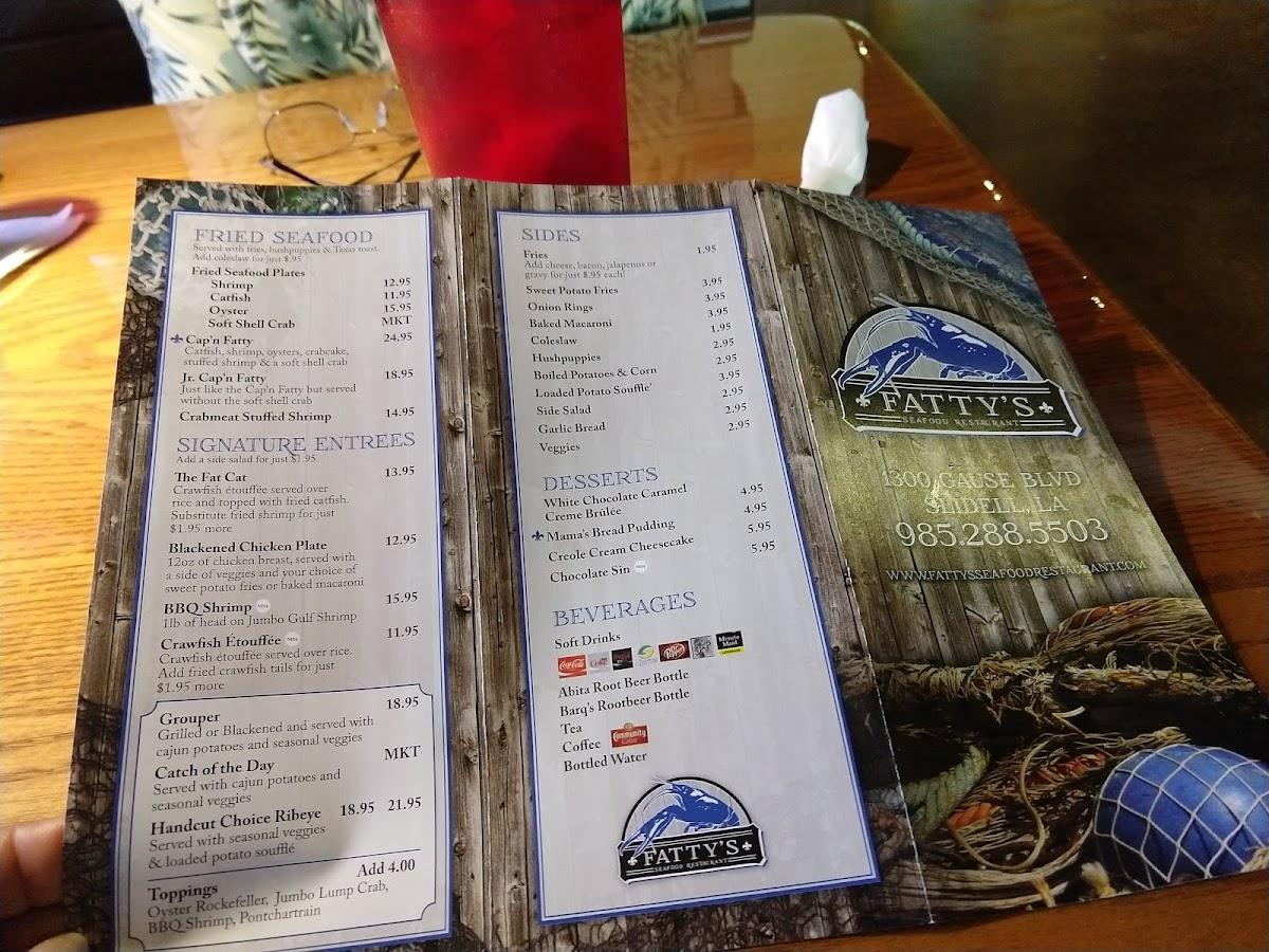 Menu at Fatty's Seafood - Slidell restaurant, Slidell