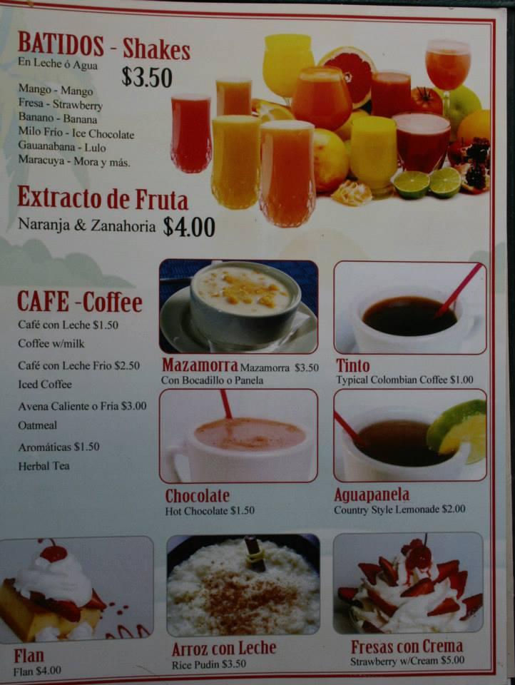 Menu at Tropical Restaurant & Bakery, Elizabeth