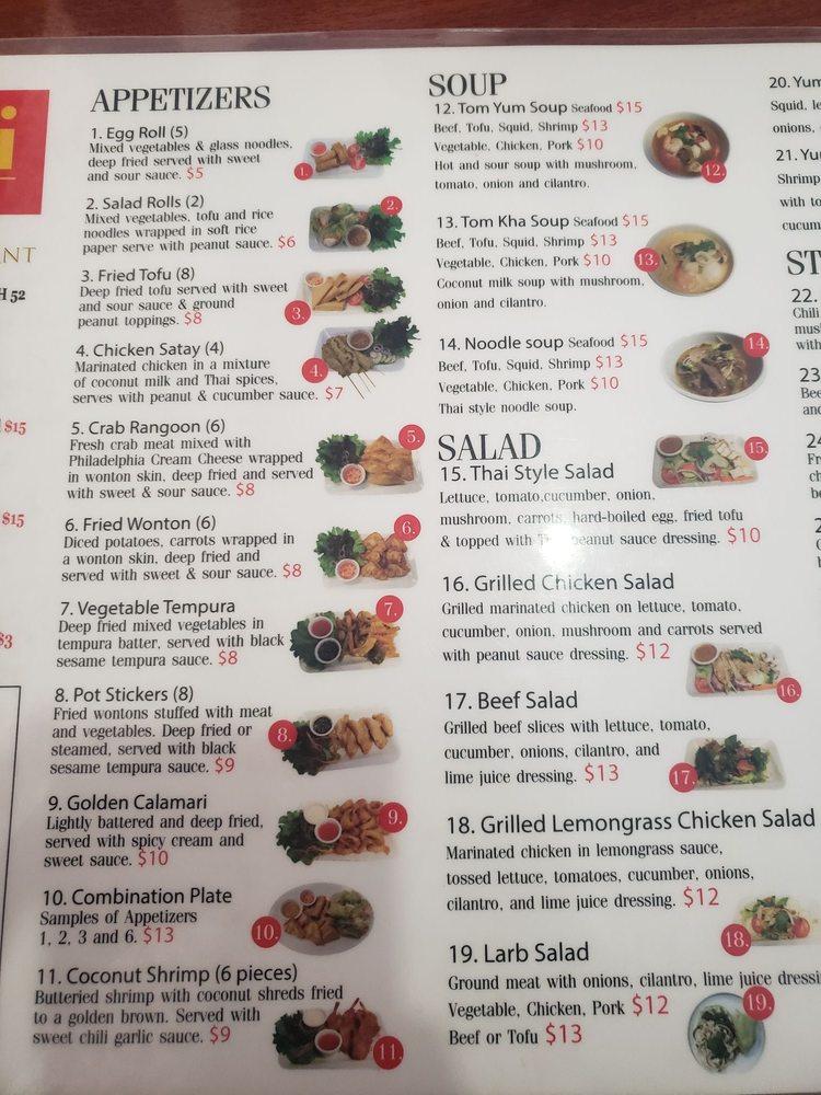 Menu at 9 Thai Restaurant, Klamath Falls