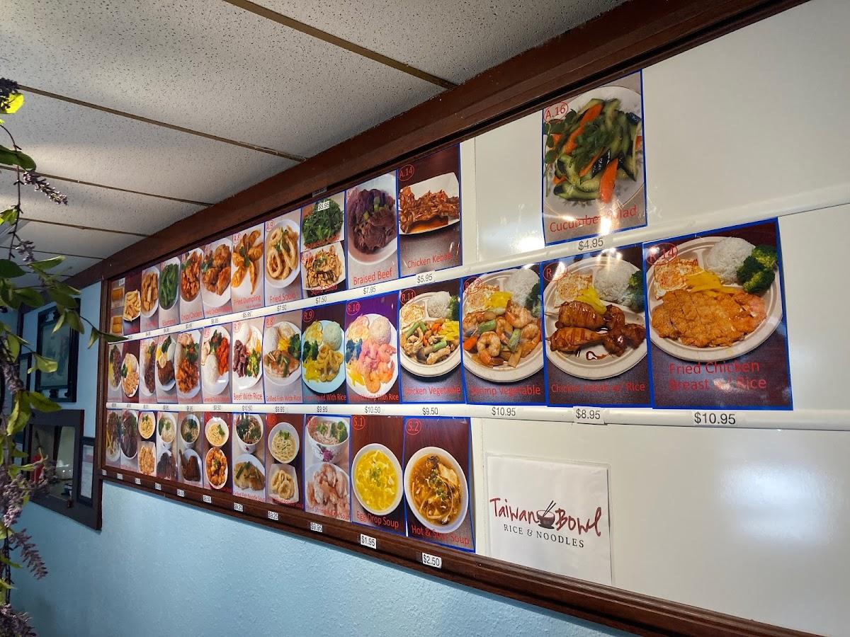 Menu at Taiwan Bowl restaurant, San Marcos