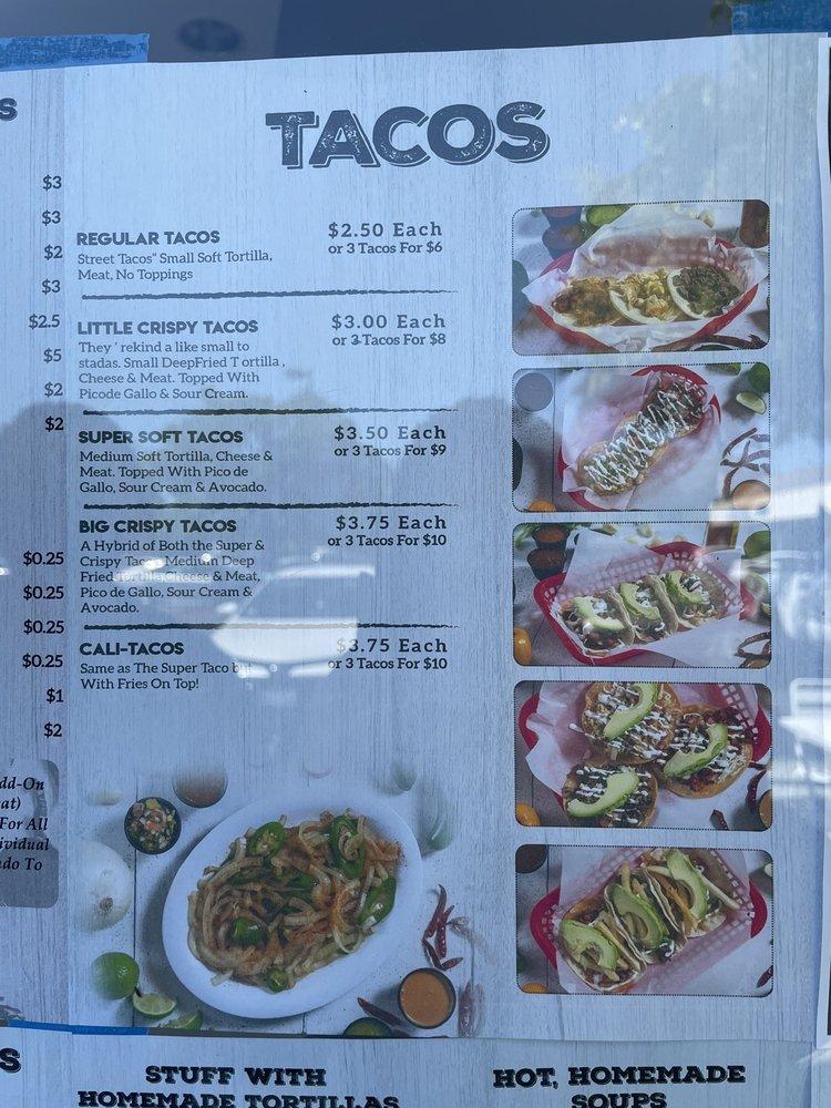 Menu at Cali Spartan Mexican Kitchen restaurant, San Jose, Blossom Hill Rd