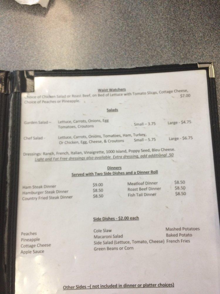 Menu at Riverside Restaurant, Piketon