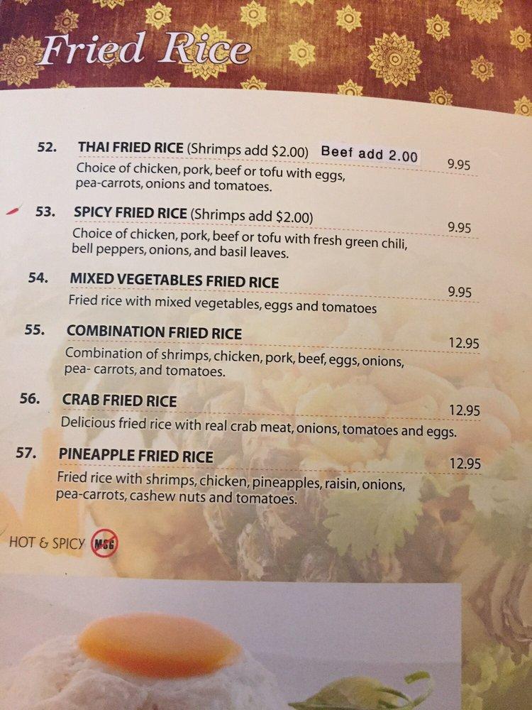 Menu at Thai Home Restaurant, Sandy