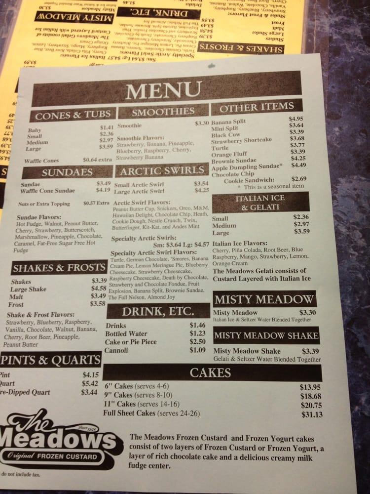 Menu at The Meadows pub & bar, DuBois, 32 Hoover Ave