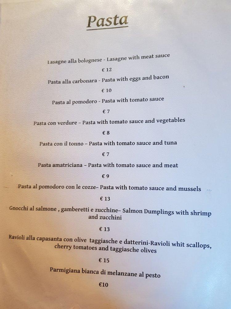 Menu at Bacaro Quebrado pub & bar, Venice