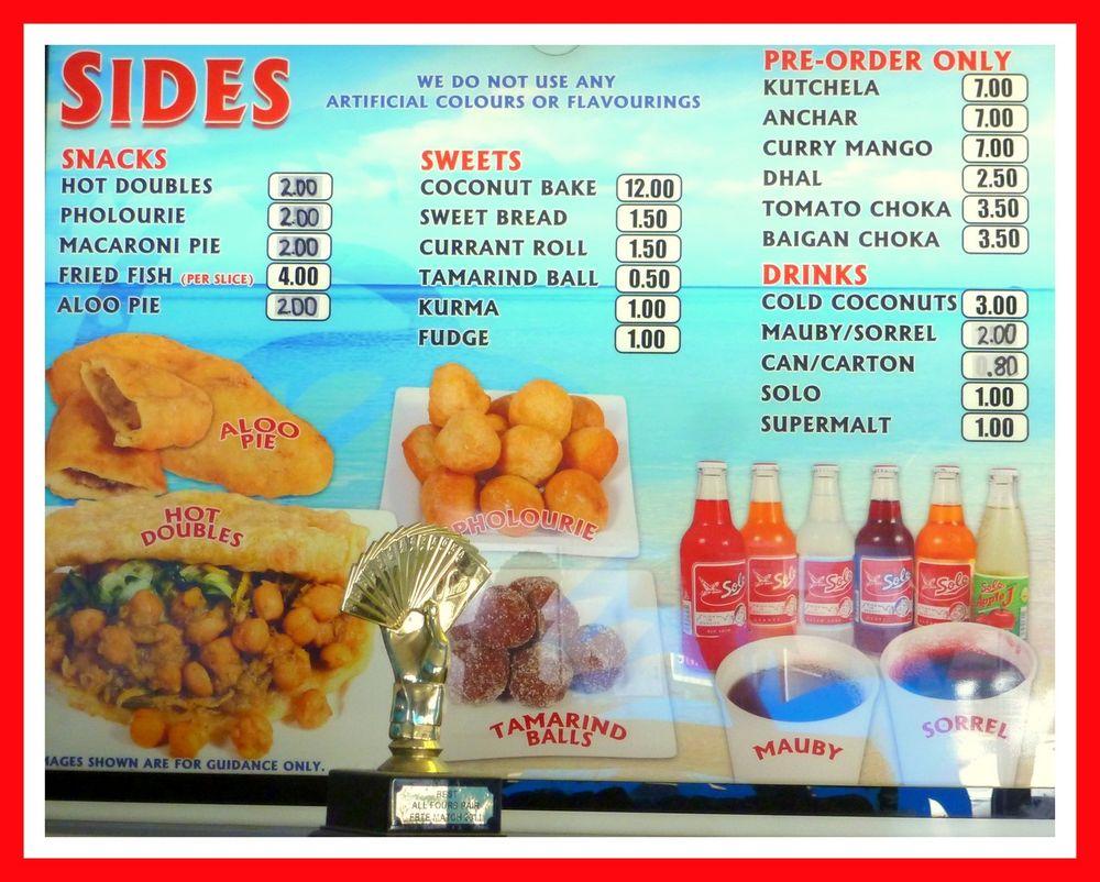 Menu at Roti Joupa Ltd. fast food, London, 12 Clapham High St