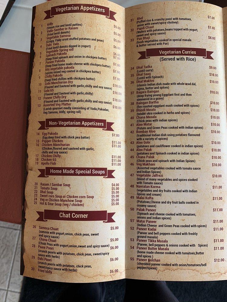 Carta del restaurante Satkar Indian Cuisine, Tampa, N Dale Mabry Hwy