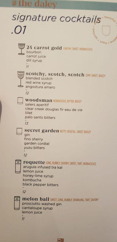 Menu at the daley pub & bar, Oklahoma City