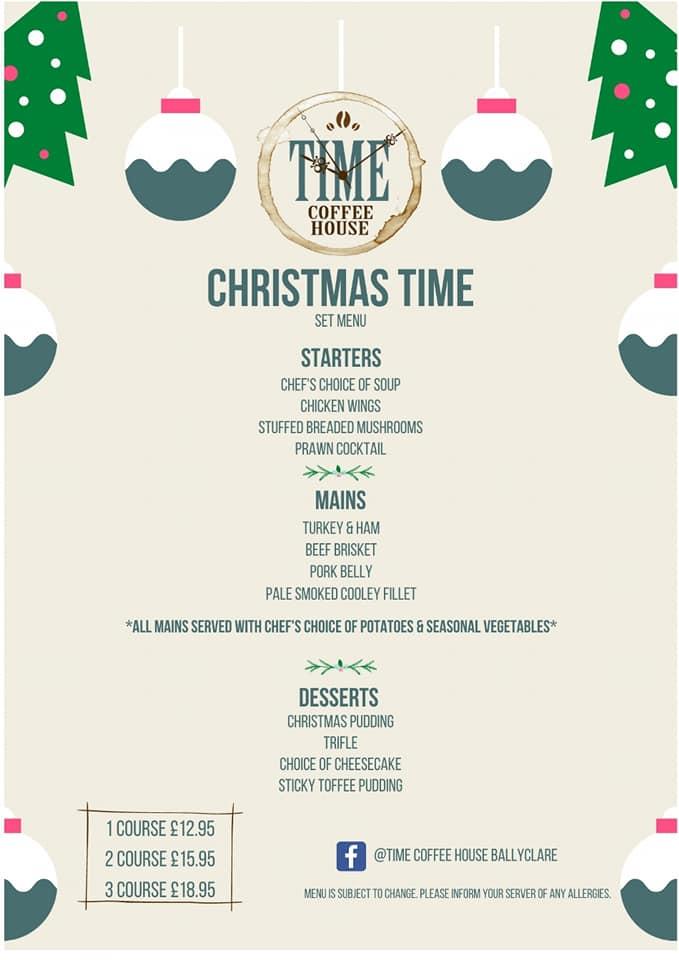 Menu at Time Coffee House & Bistro, Ballyclare