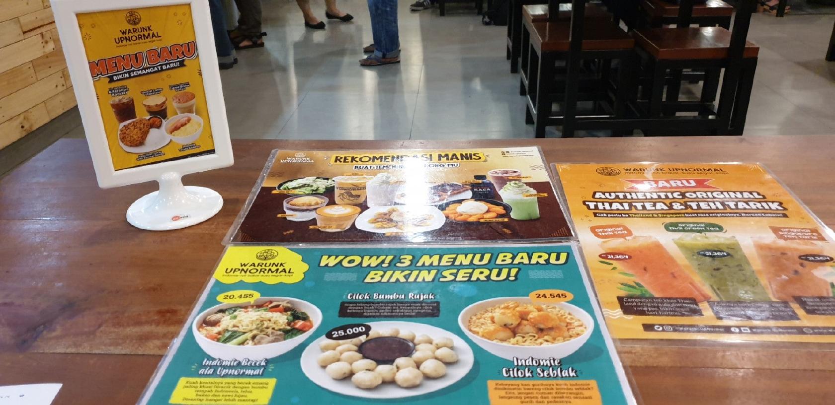 Menu at Warunk Upnormal (Cikini) cafe, Central Jakarta, Unit GF 07-08