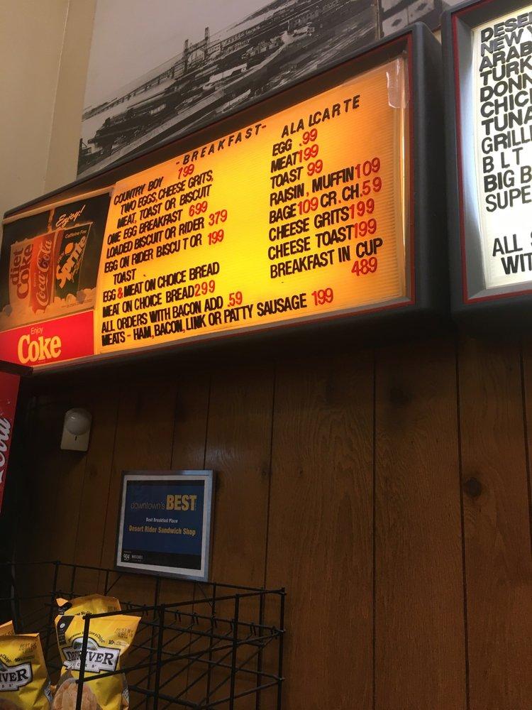 Menu at Desert Rider Sandwich Shop restaurant, Jacksonville