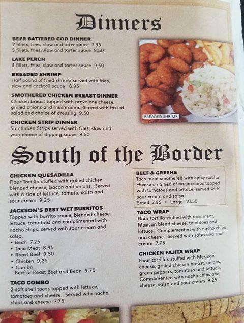 Menu at Greystone Tavern pub & bar, Jackson