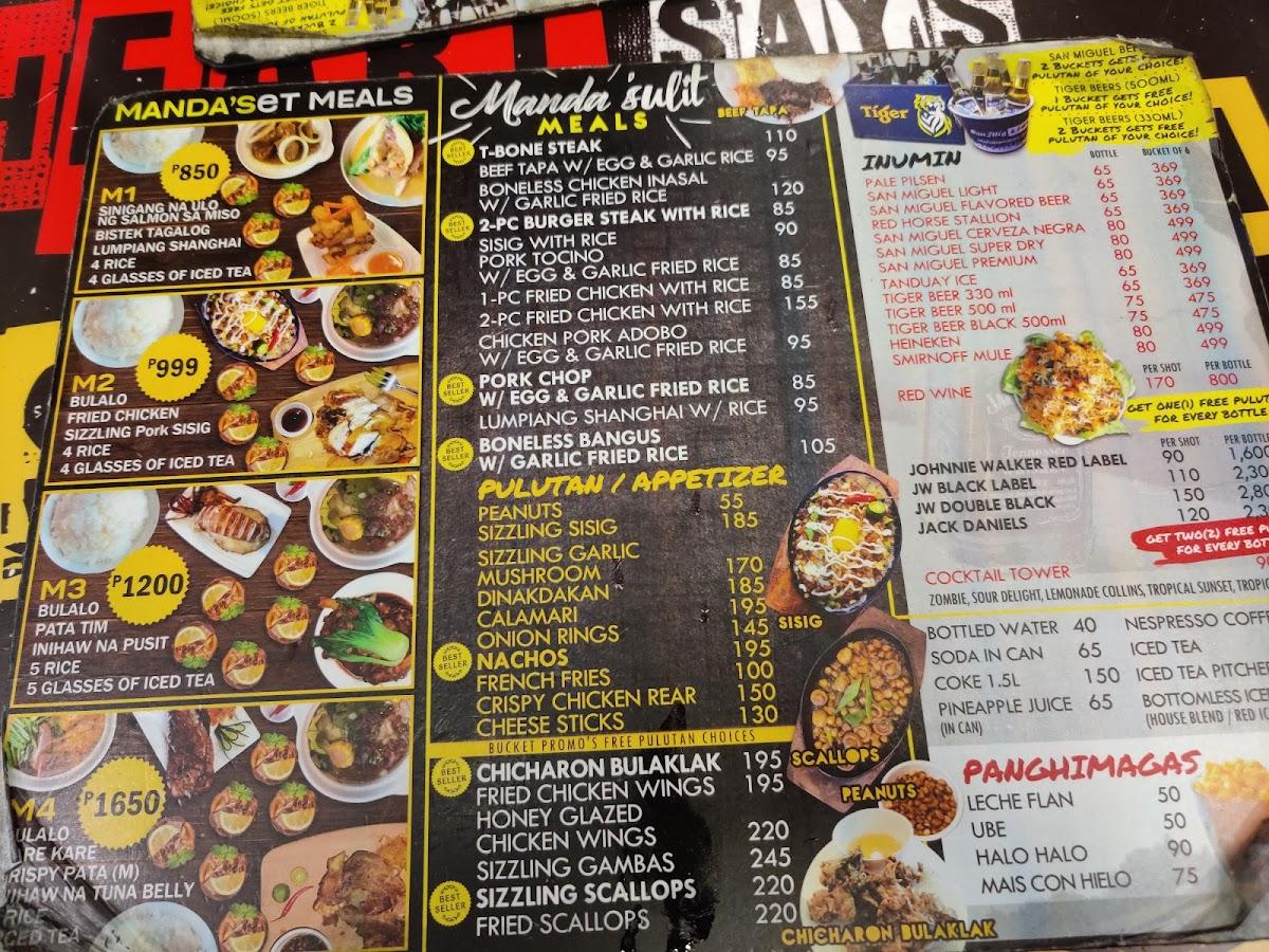 Menu at Manda's Bulalohan & Grill restaurant, Mandaluyong