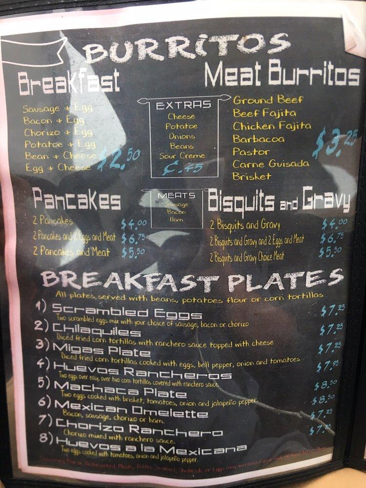 Menu at Tacote fast food, Joshua, Hwy 174 / 107 S Broadway St