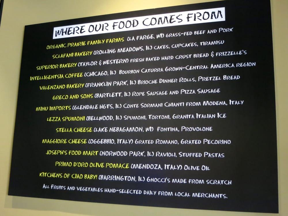 Menu at Ciao Baby! restaurant, Barrington