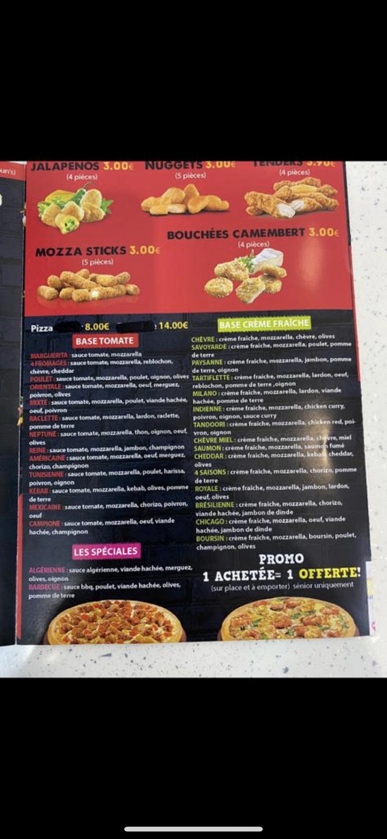 Menu at Le mustang restaurant, Bondy
