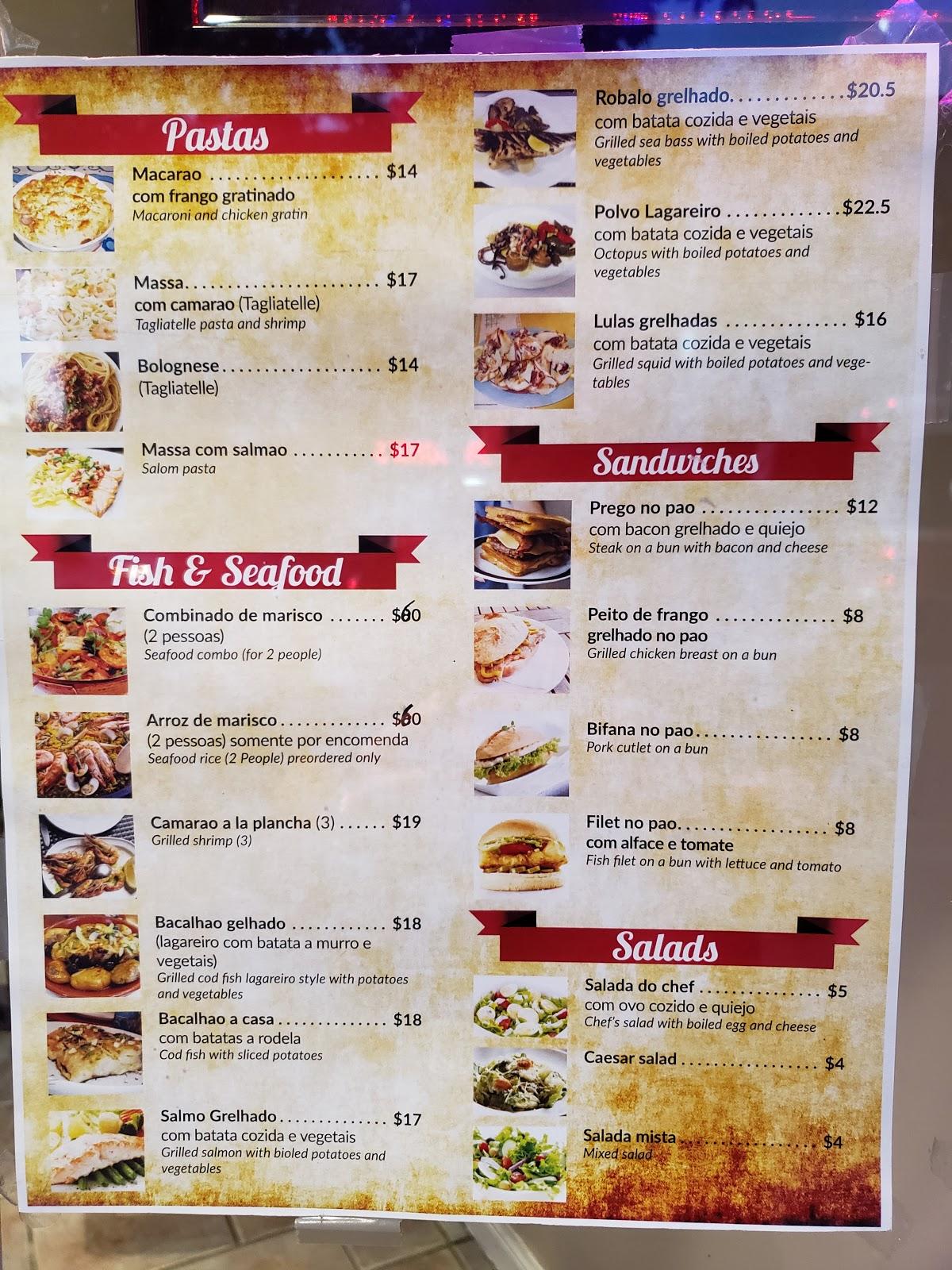 Menu at Pimentas Grill restaurant, Toronto