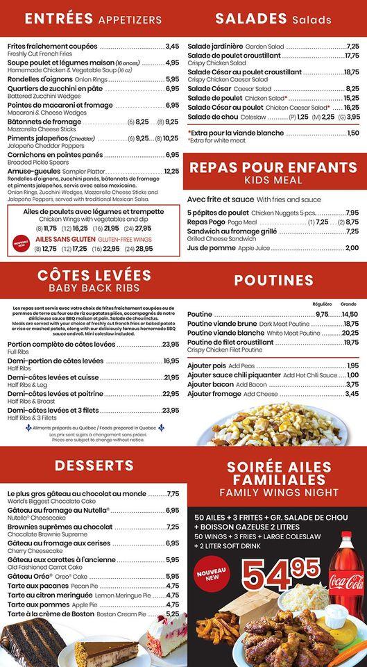 Menu at Côte St Luc BBQ - West Island, Dollard-Des Ormeaux