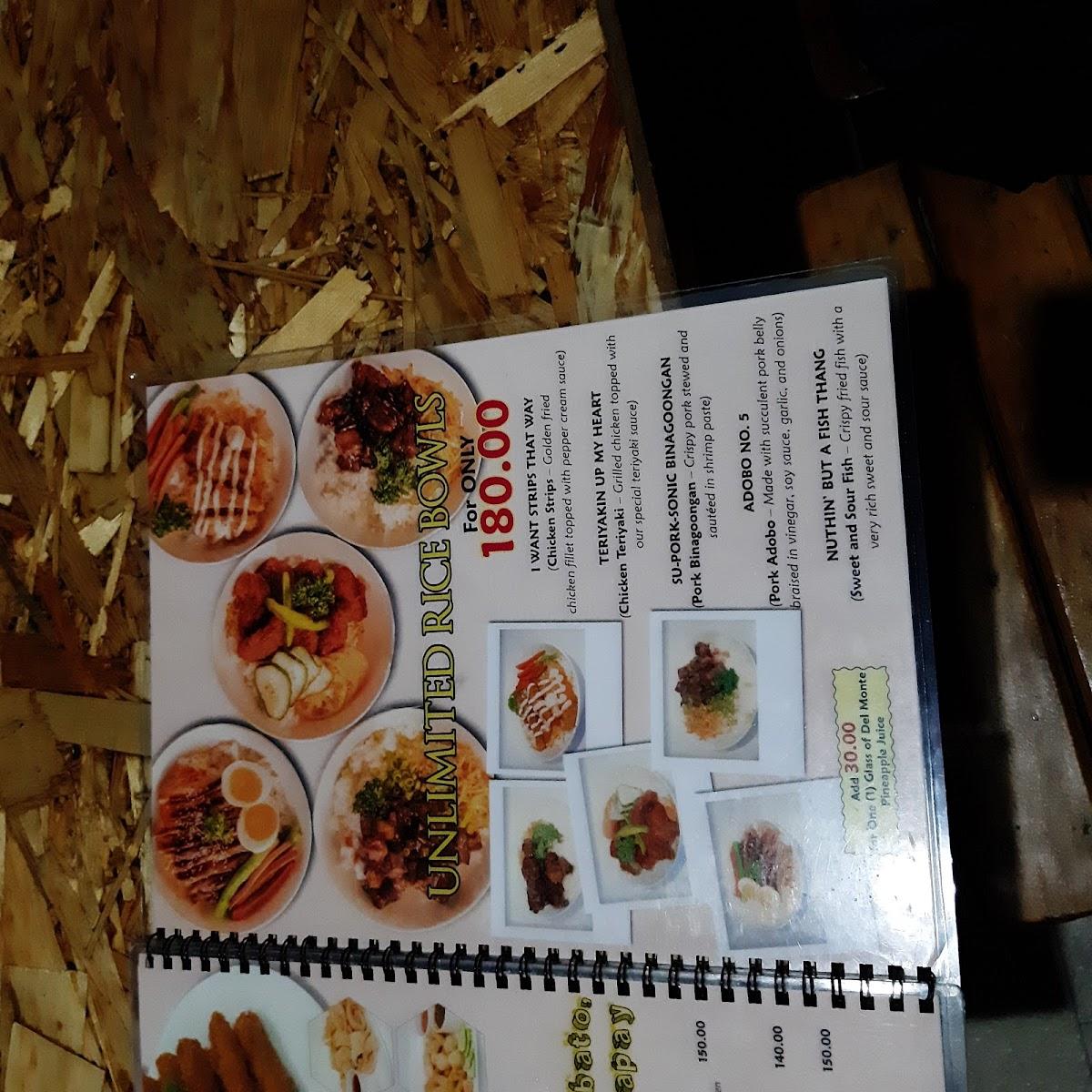 Carta de Generation Y Cafe, Baguio
