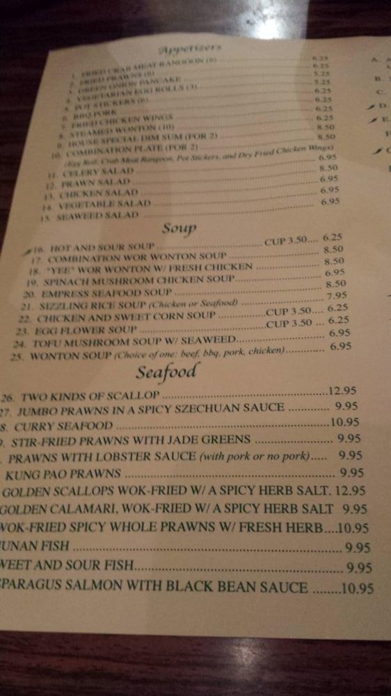 Menu at New Red Jade restaurant, San Francisco, 245 Church St