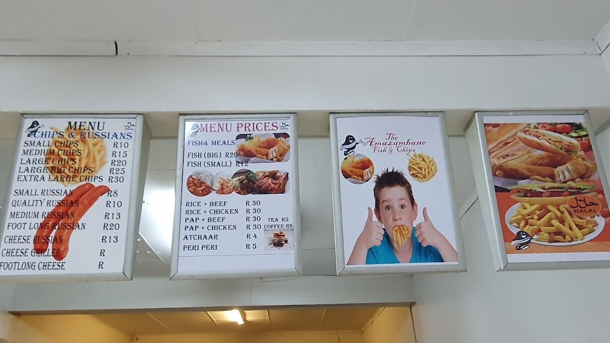 Menu at The Amazambane Fish &chips restaurant, Piet Retief