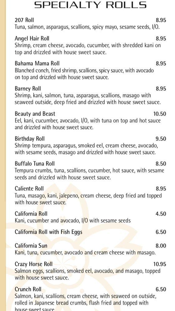 Menu at Yu-Mi Sushi Cafe, Palm Beach Gardens, FL A1AAlt #207