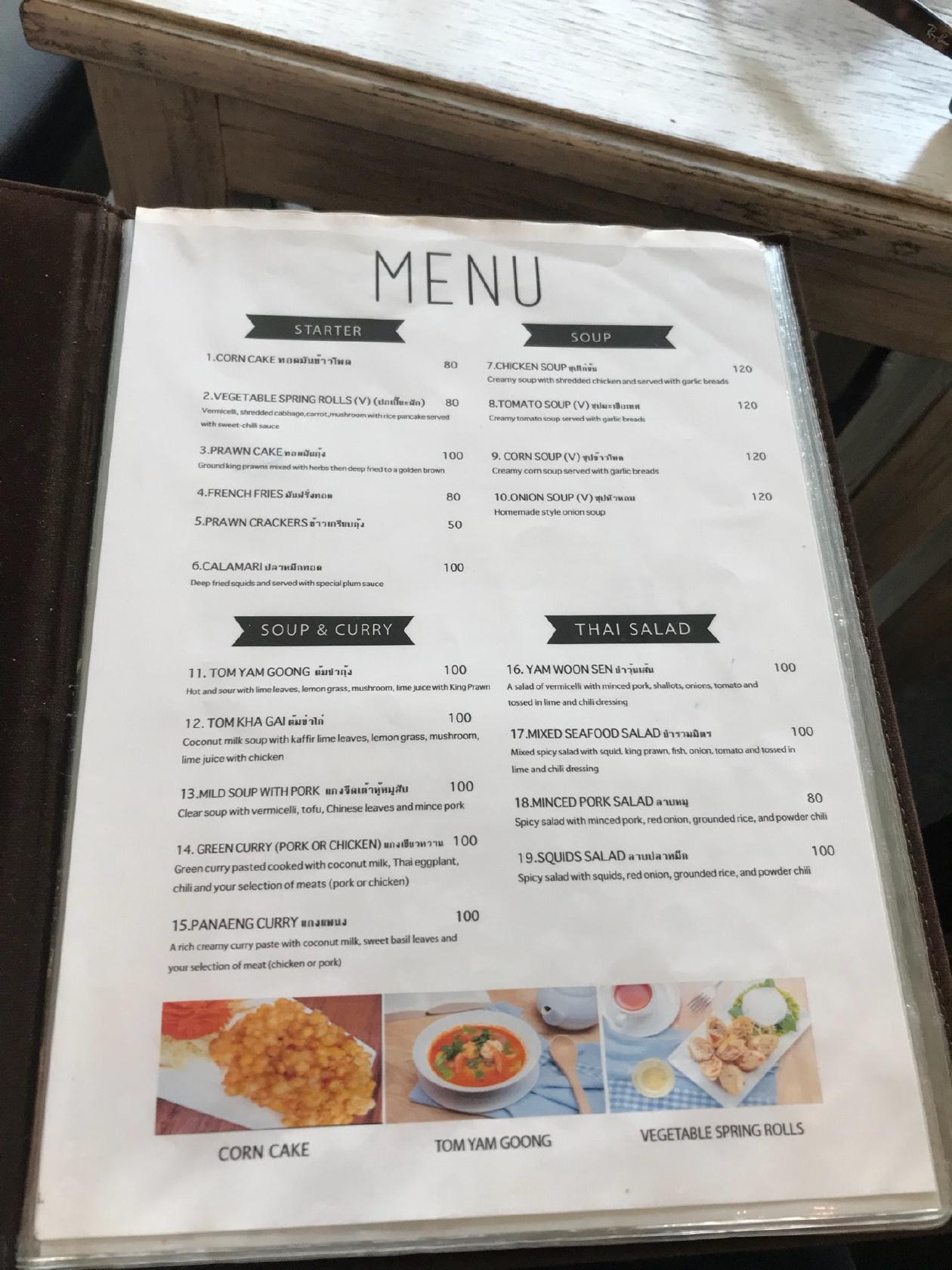 Menu at Catch Up Cafe at Phoenix Hotel Bangkok, Bangkok