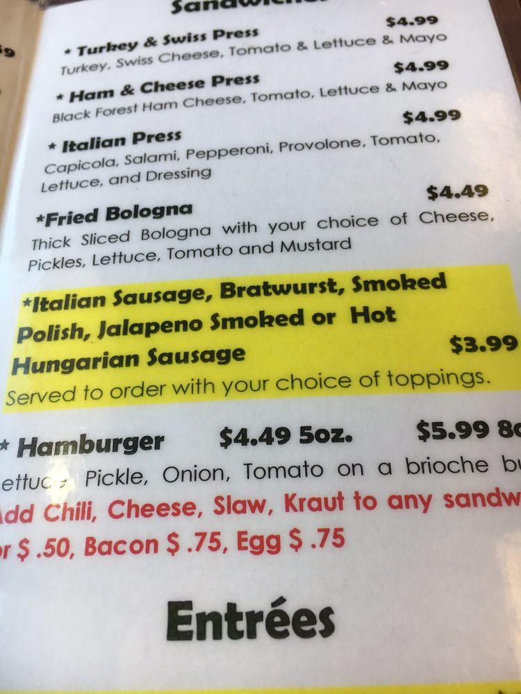 Menu at Dog Daze Gourmet Hot Dogs restaurant, Canton