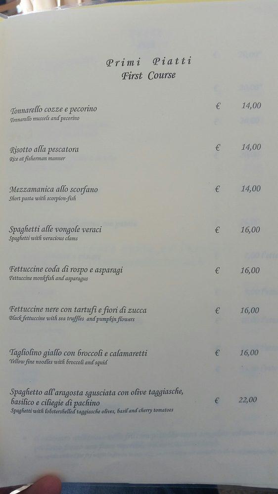 Menu da La Vecchia Pineta ristorante, Municipio Roma X, Piazzale Dell ...