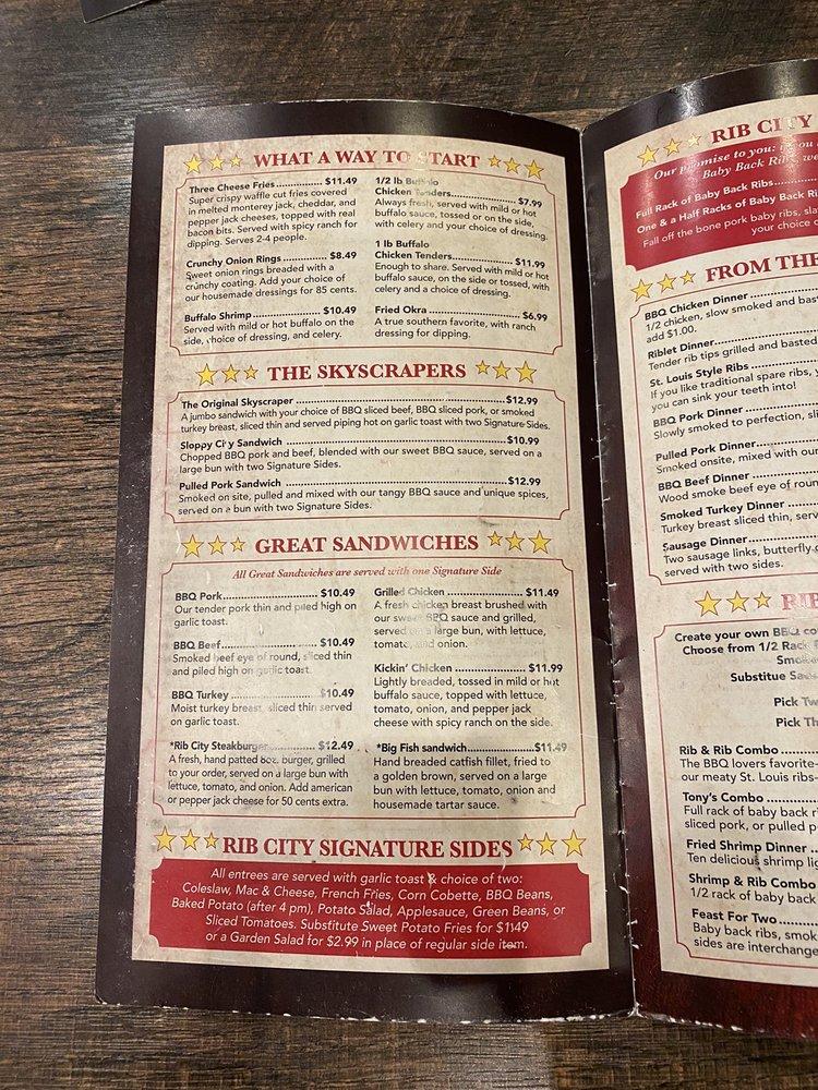 Menu at Rib City - Arvada BBQ, Arvada, W 64th Ave suite d bldg 7