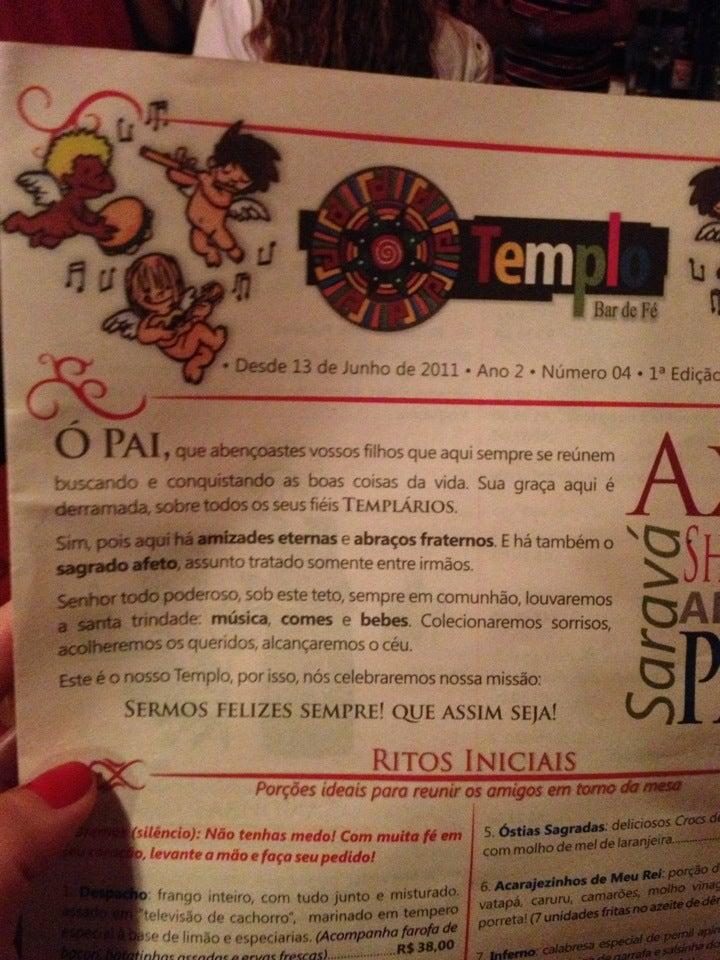Menu em Templo Bar De Fé, São Paulo