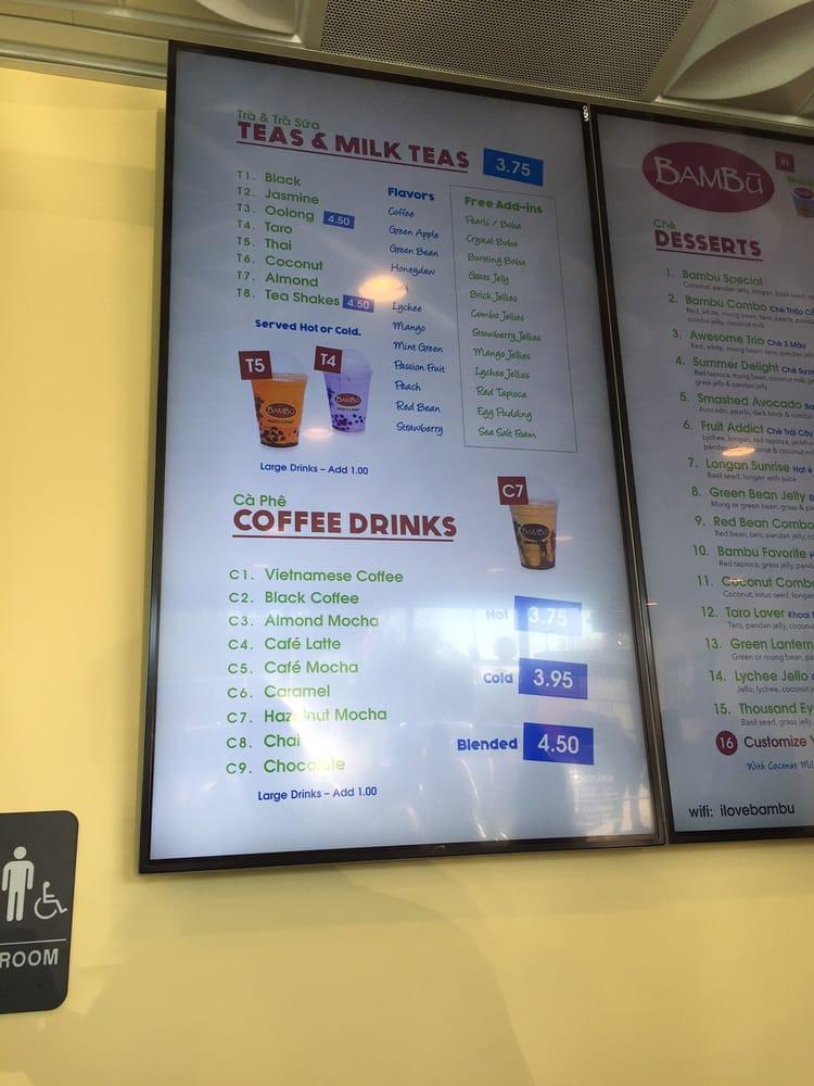 Menu at Bambu Desserts and Drinks Madison Heights, Madison Heights