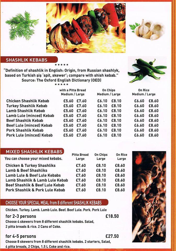 Menu at Crumbs fast food, Abingdon