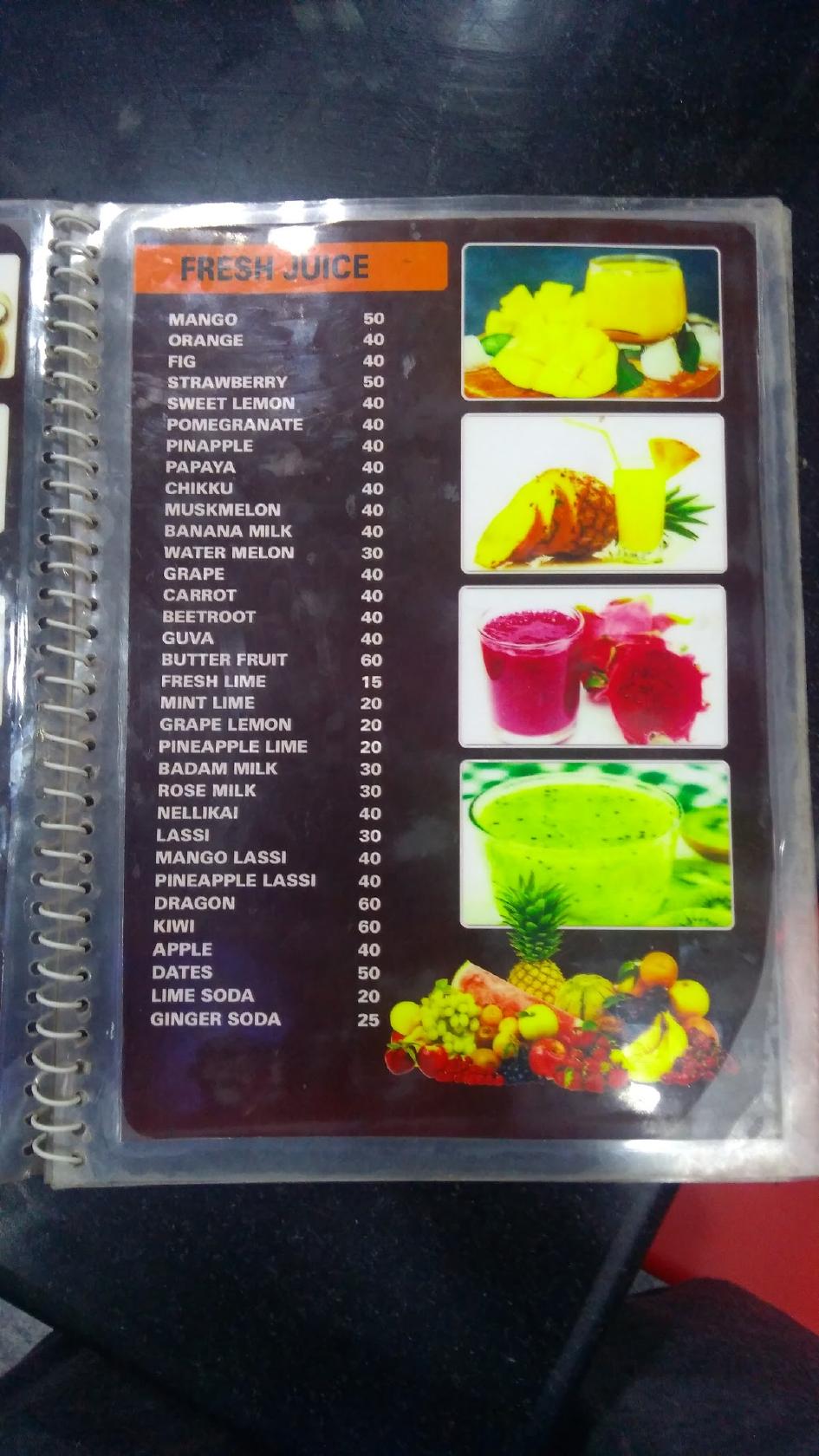 Menu at Green Cafe, Kavaraipettai