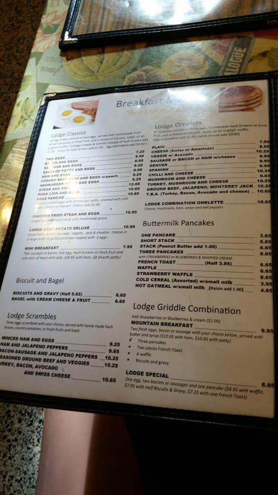 Menu at Lodge Coffee Shop restaurant, Citrus Heights