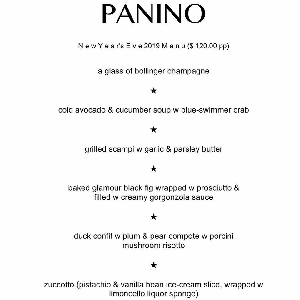 Menu at Panino Caffe’ Restaurant, Wollombi