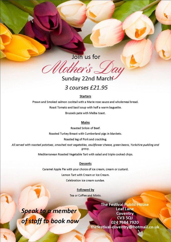 Menu at The Festival pub & bar, Coventry