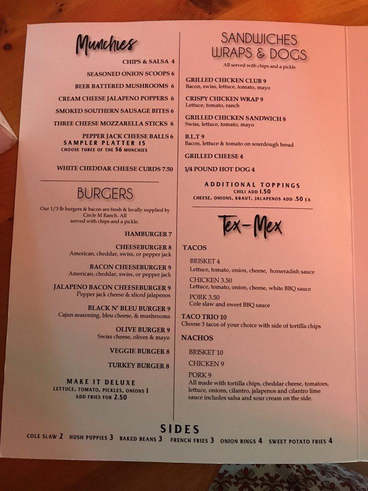 Menu at The Whi Ski Inn pub & bar, Boyne Falls
