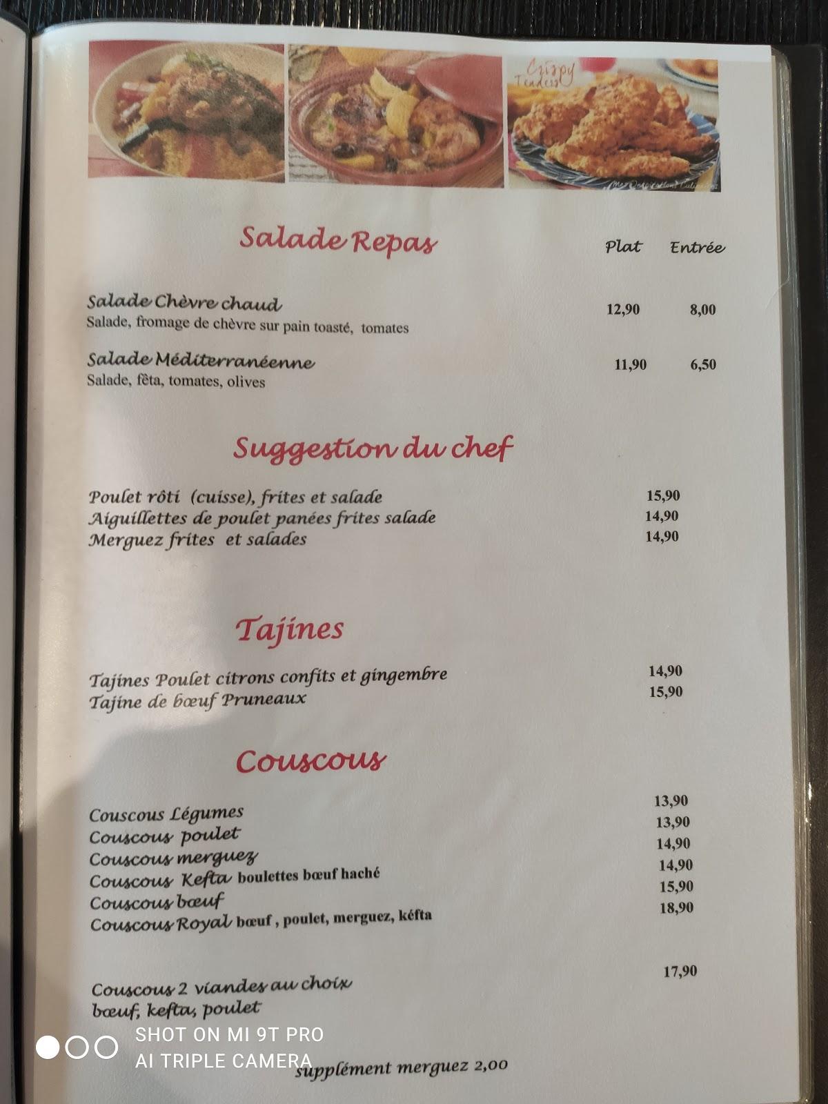 Menu au Restaurant La Cannelle, Valdahon