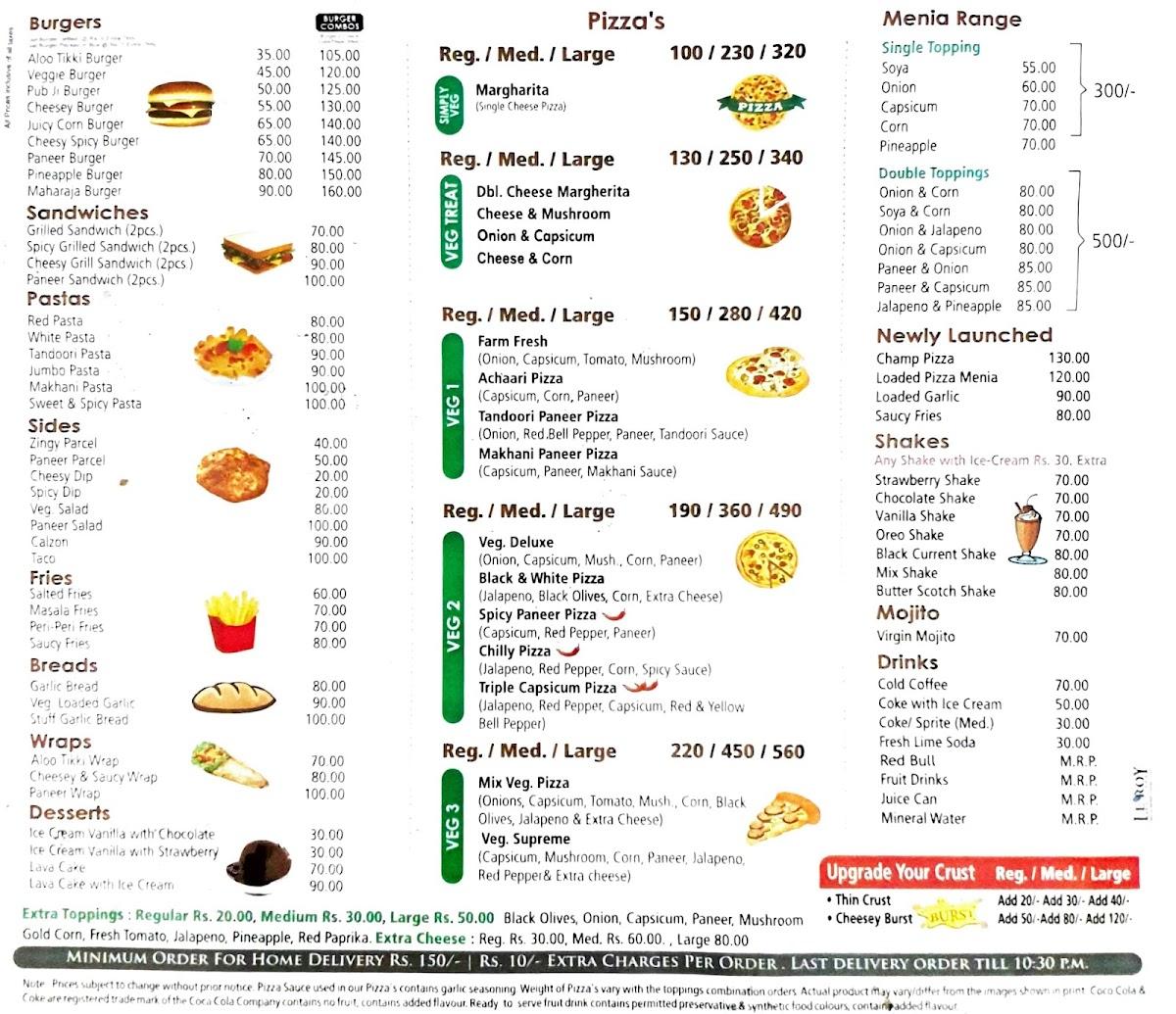 Menu at Hungry Point, Patti