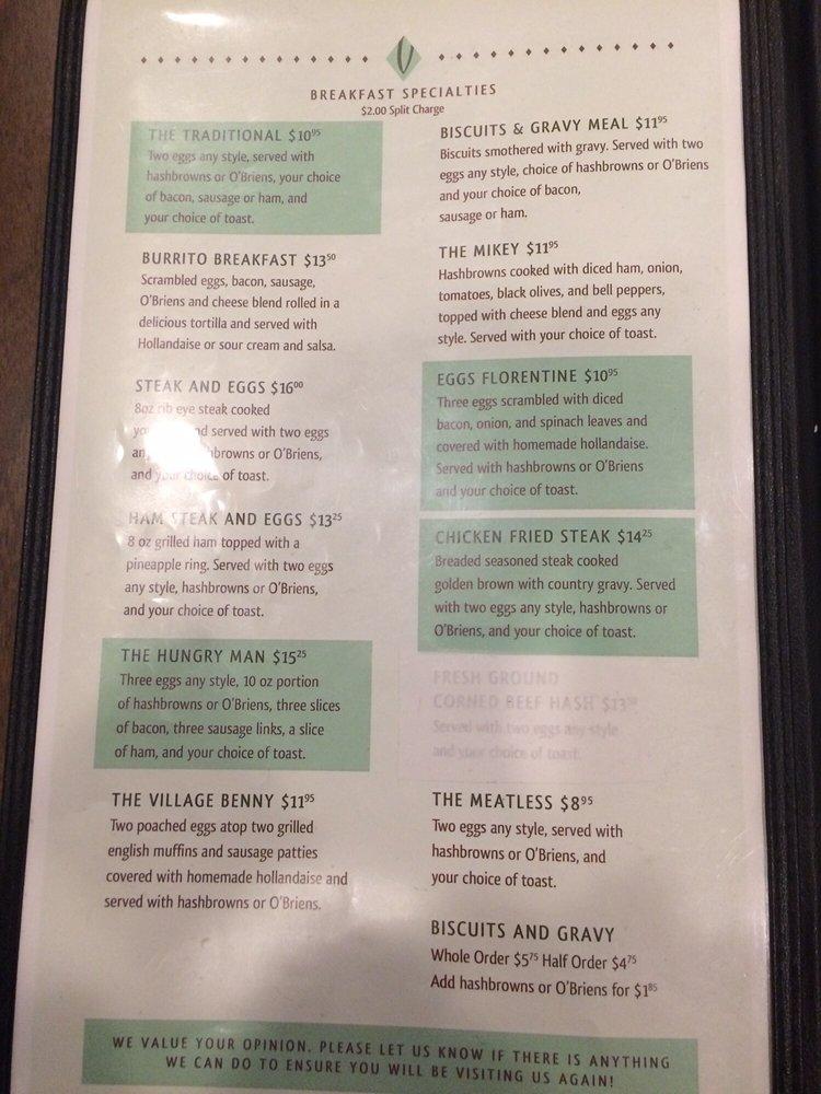 Menu at Village Inn Restaurant & Lounge, Saint Helens