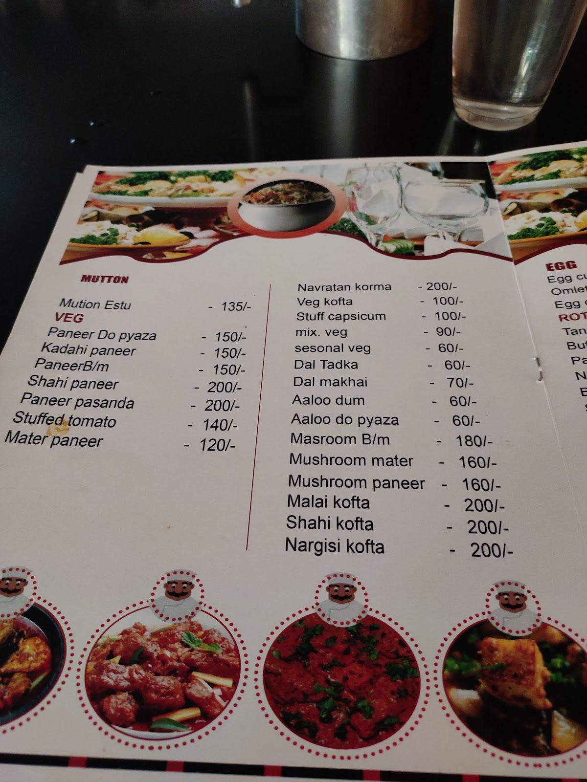 Menu at Dhaba & Kabab Wala, Patna, H. No