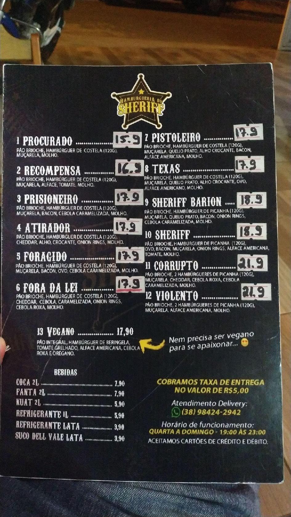 Menu em Hamburgueria do Sheriff restaurante, Paracatu