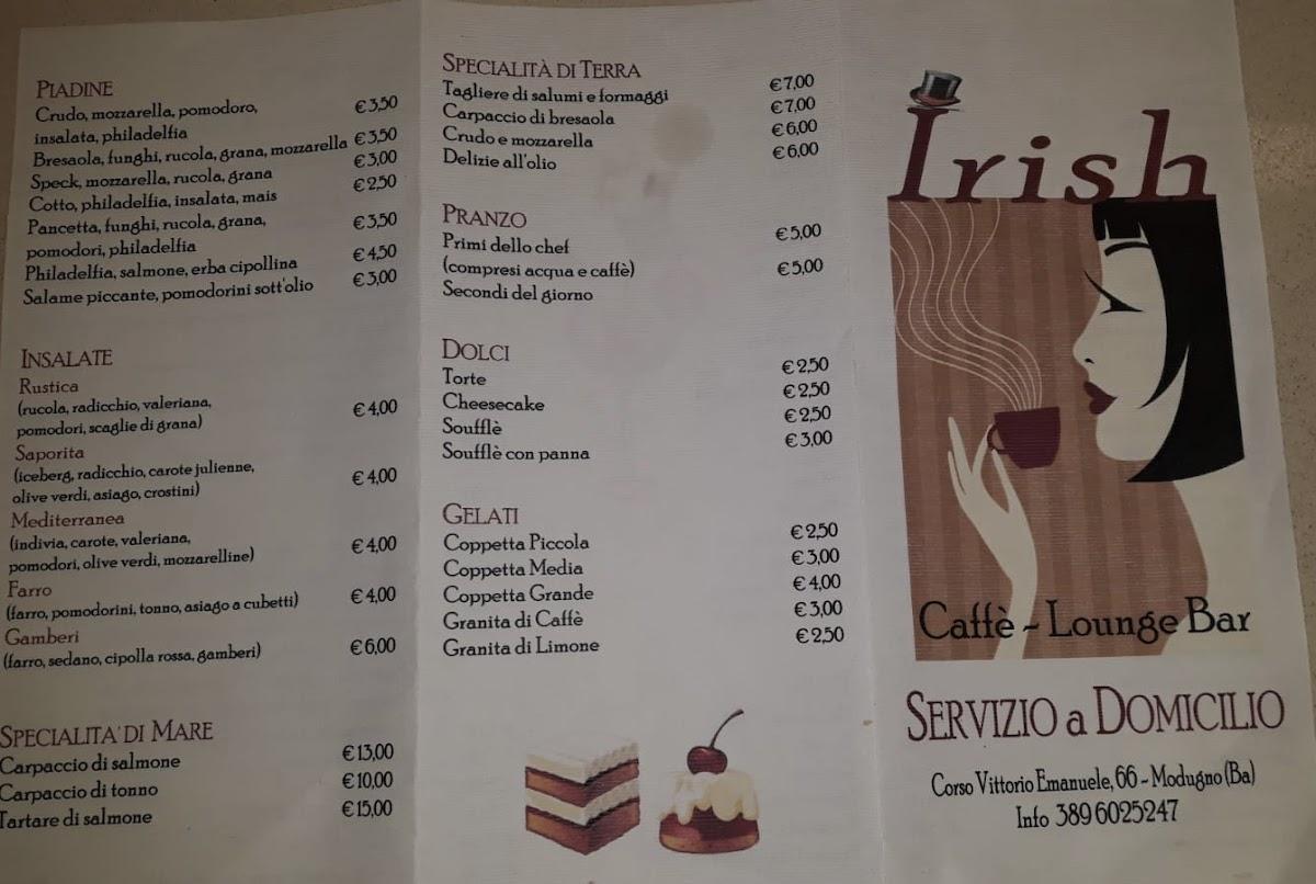 Menu at Irish - Bistrot & Cafè pub & bar, Modugno